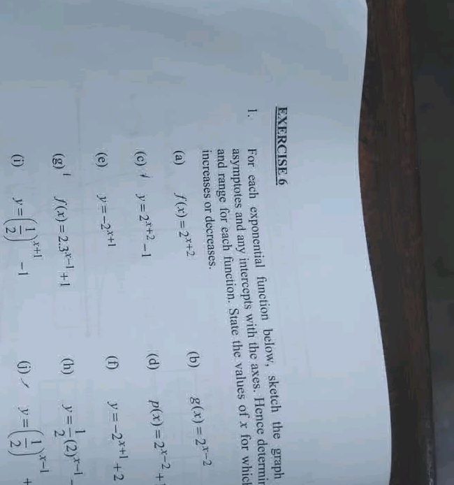 1. For each exponential function below, | StudyX