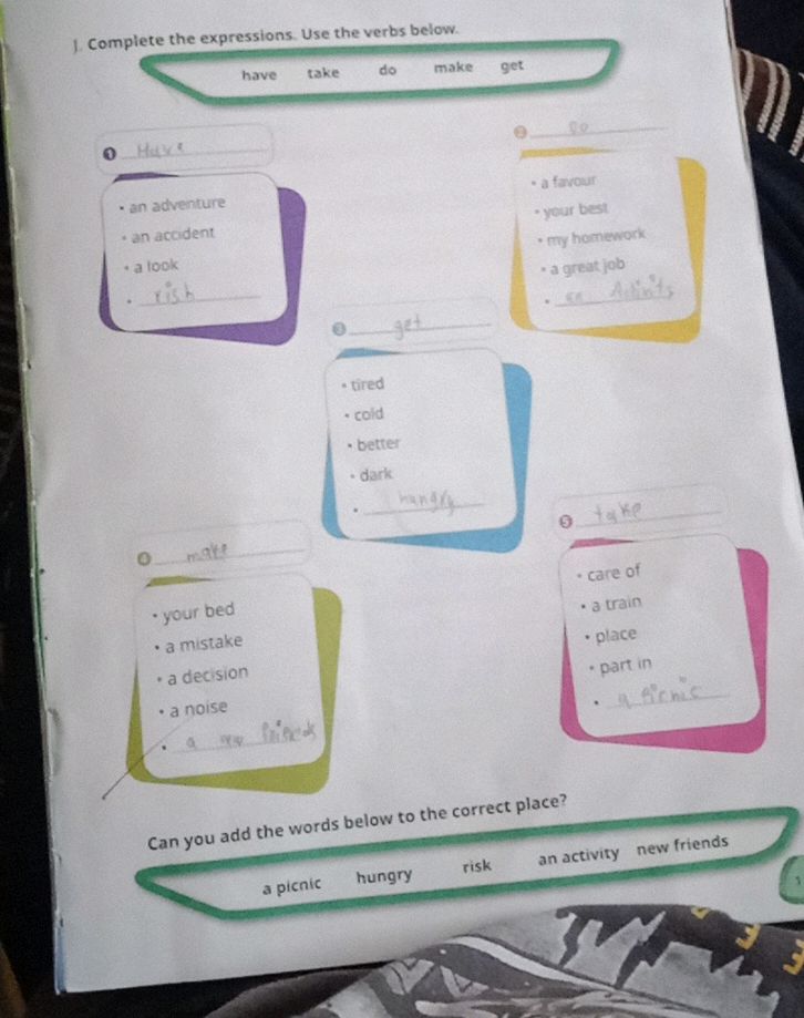 Complete the expressions. Use the verbs | StudyX