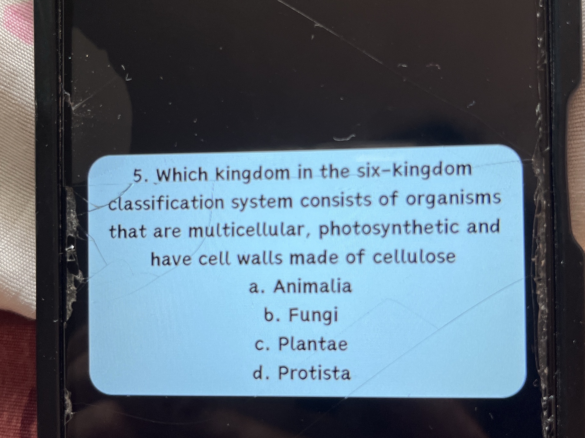 5. Which kingdom in the six-kingdom | StudyX