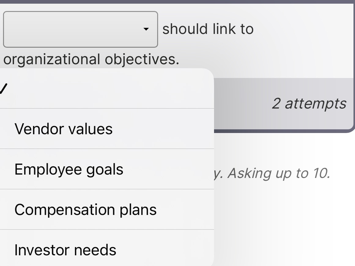 should link to organizational objectives.