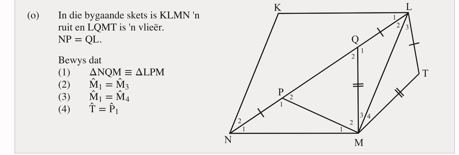 In die bygaande skets is KLMN 'n ruit en | StudyX