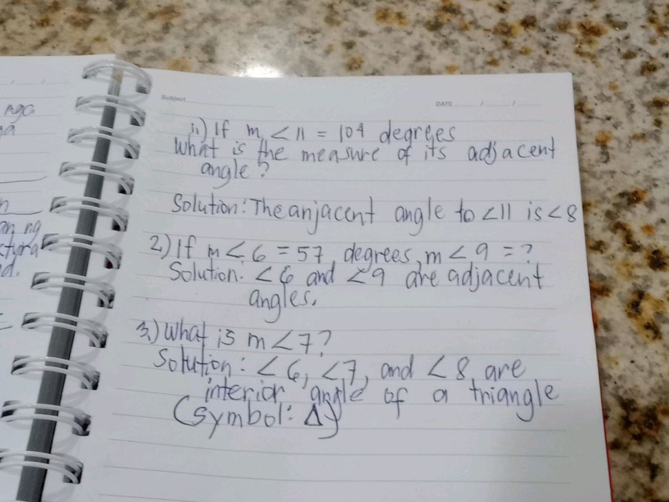 1) If $m 11 = 104$ degrees What is the | StudyX