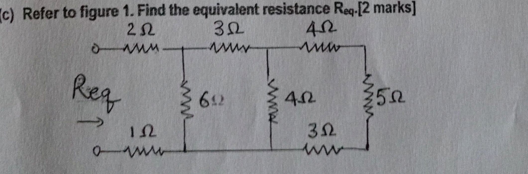 (c) Refer to figure 1. Find the equivalent | StudyX