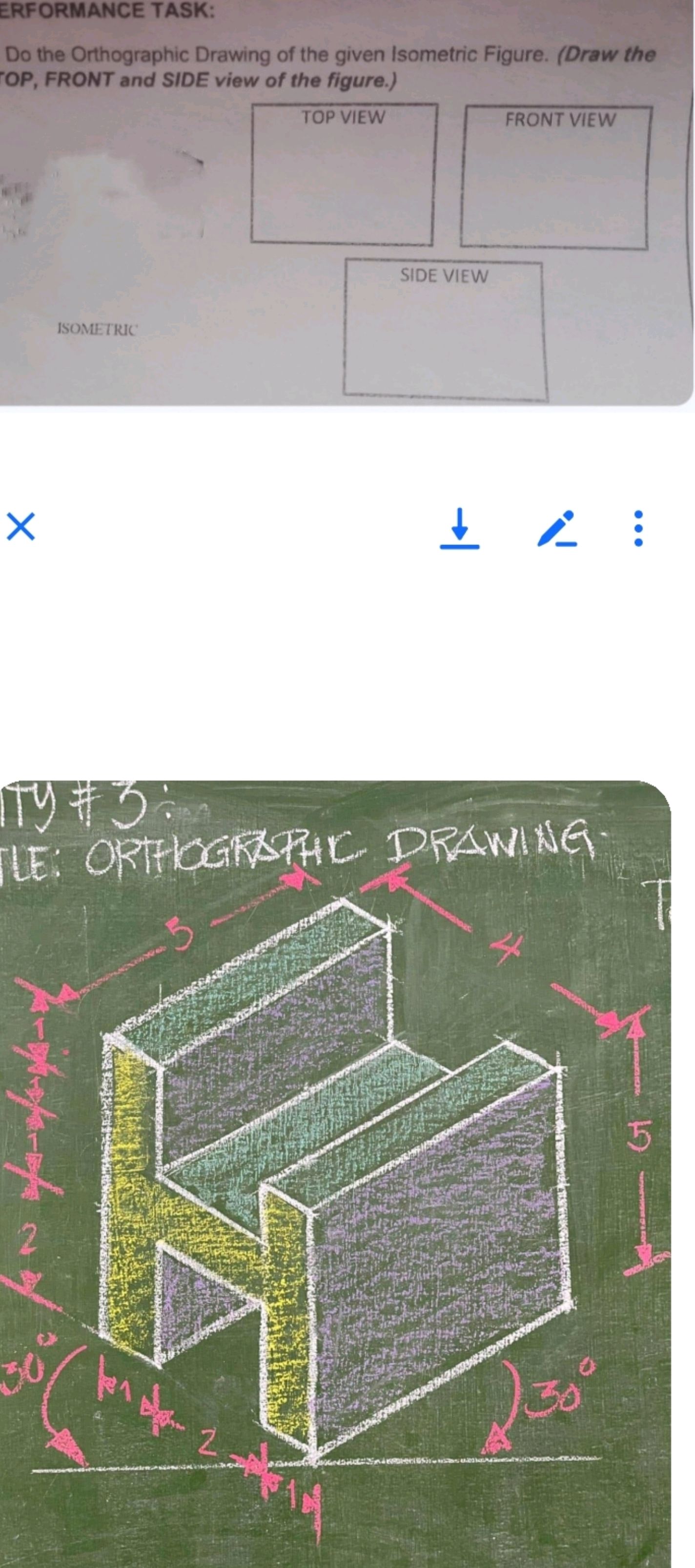 Do the Orthographic Drawing of the given | StudyX