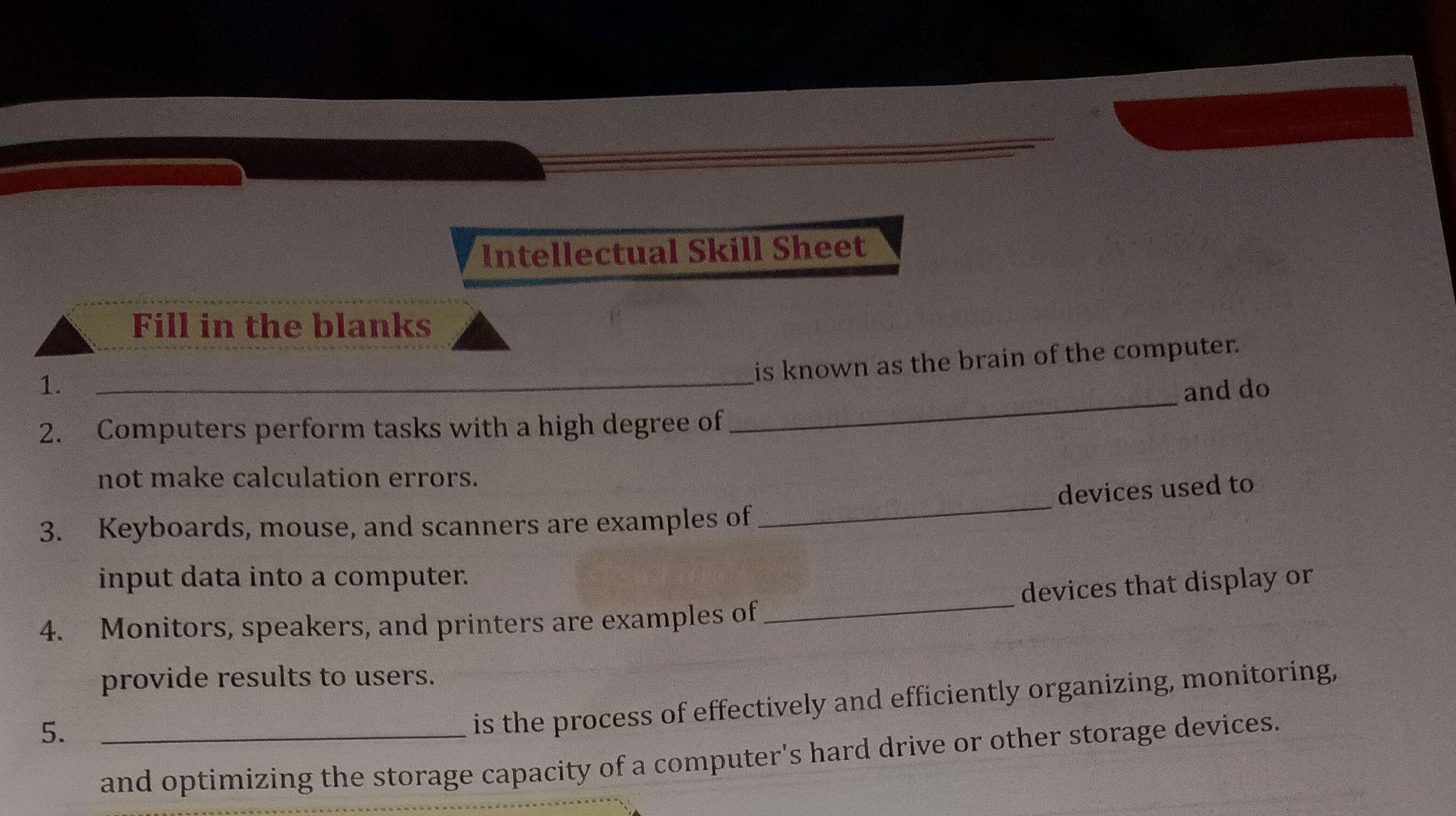 Fill in the blanks 1. is known as the | StudyX