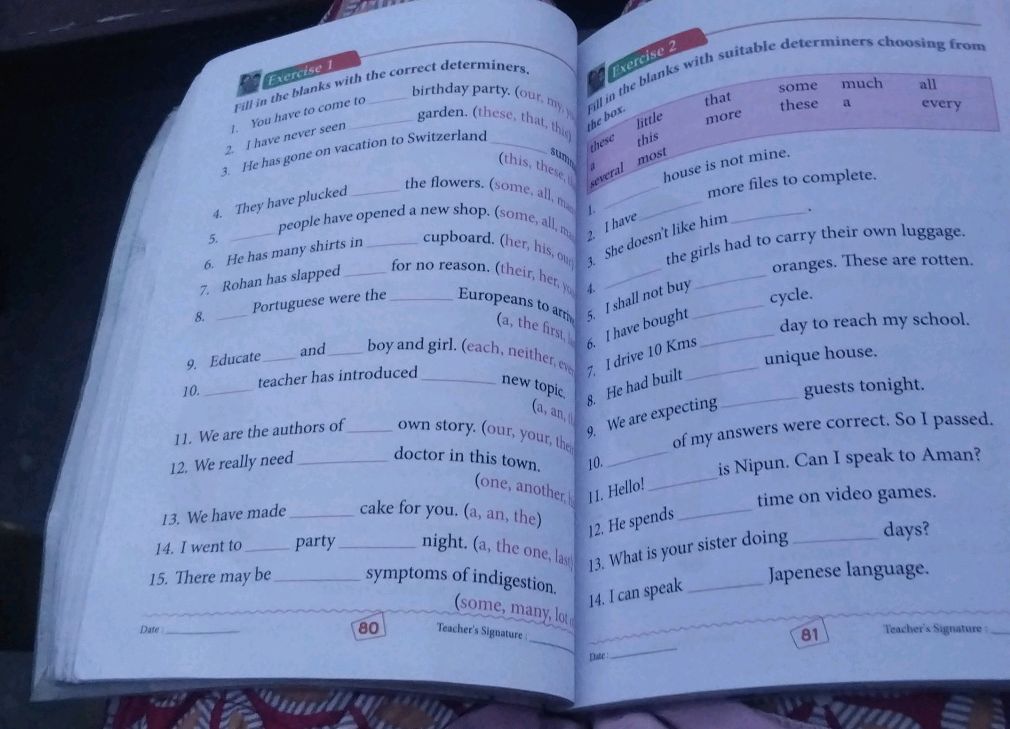 Exercise 1 Fill in the blanks with the | StudyX