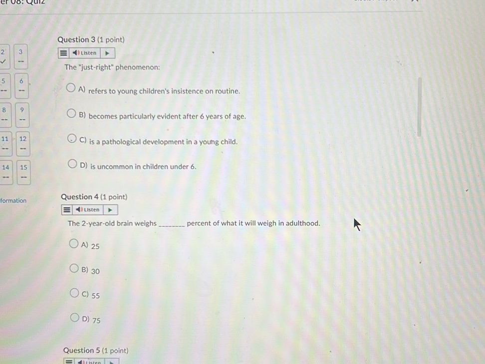 Question 3 (1 point) The "just-right" | StudyX