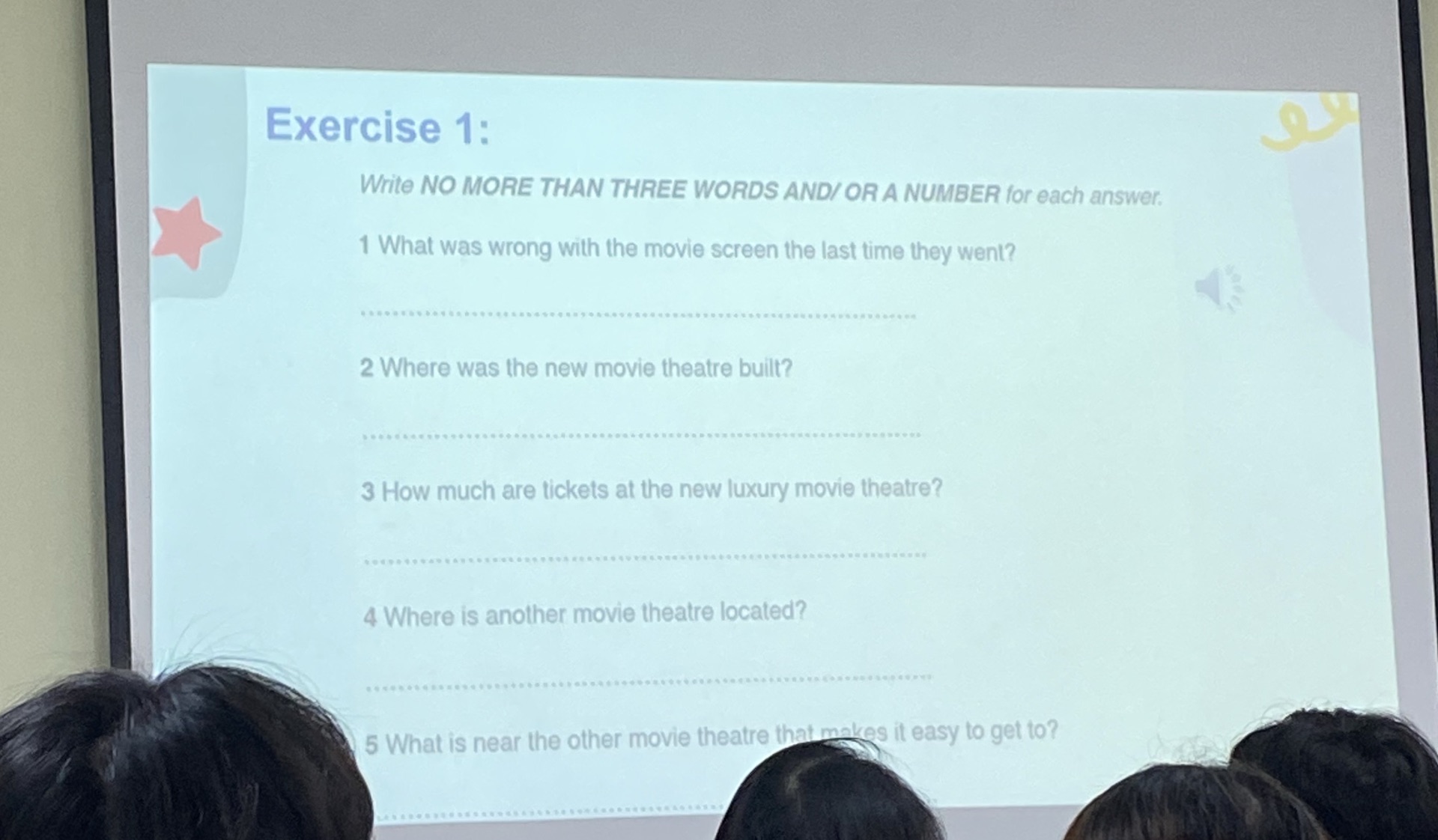 Exercise 1: Write NO MORE THAN THREE WORDS | StudyX