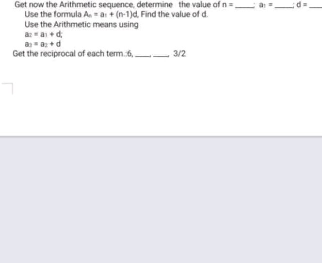 Get now the Arithmetic sequence, determine | StudyX