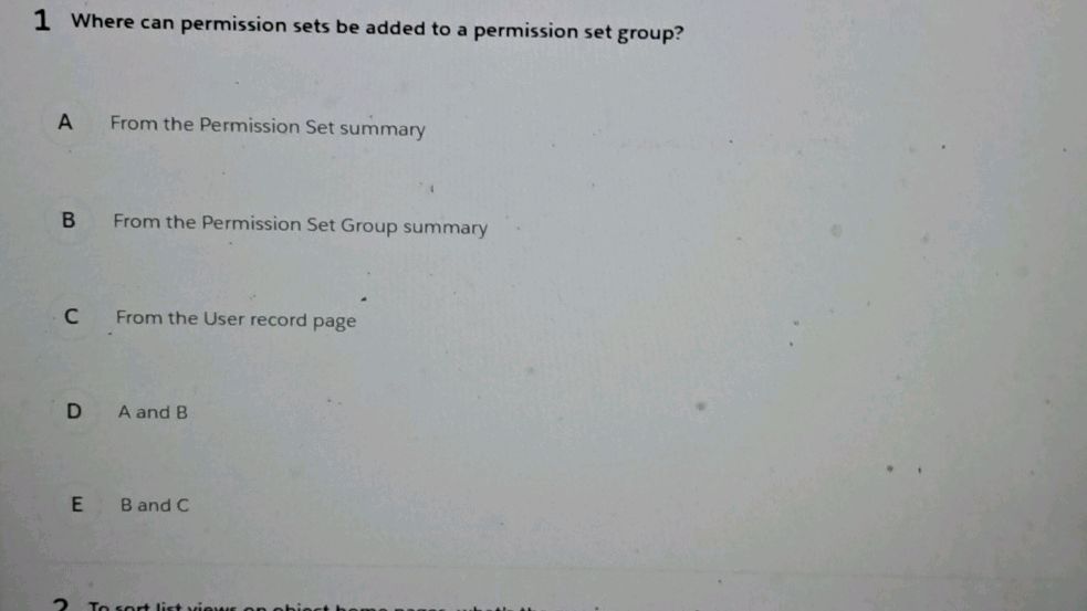 1 Where can permission sets be added to a | StudyX