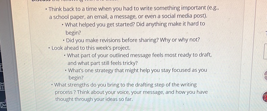 Think back to a time when you had to write