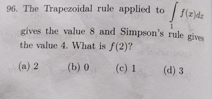 96. The Trapezoidal rule applied to $ | StudyX