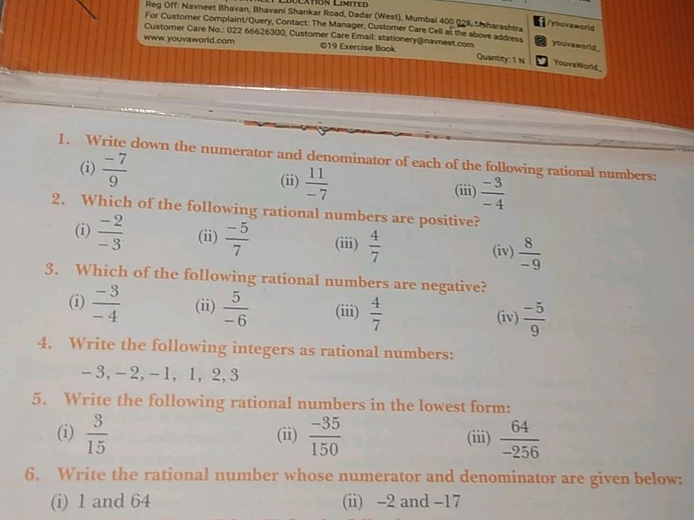 1. Write down the numerator and denominator | StudyX