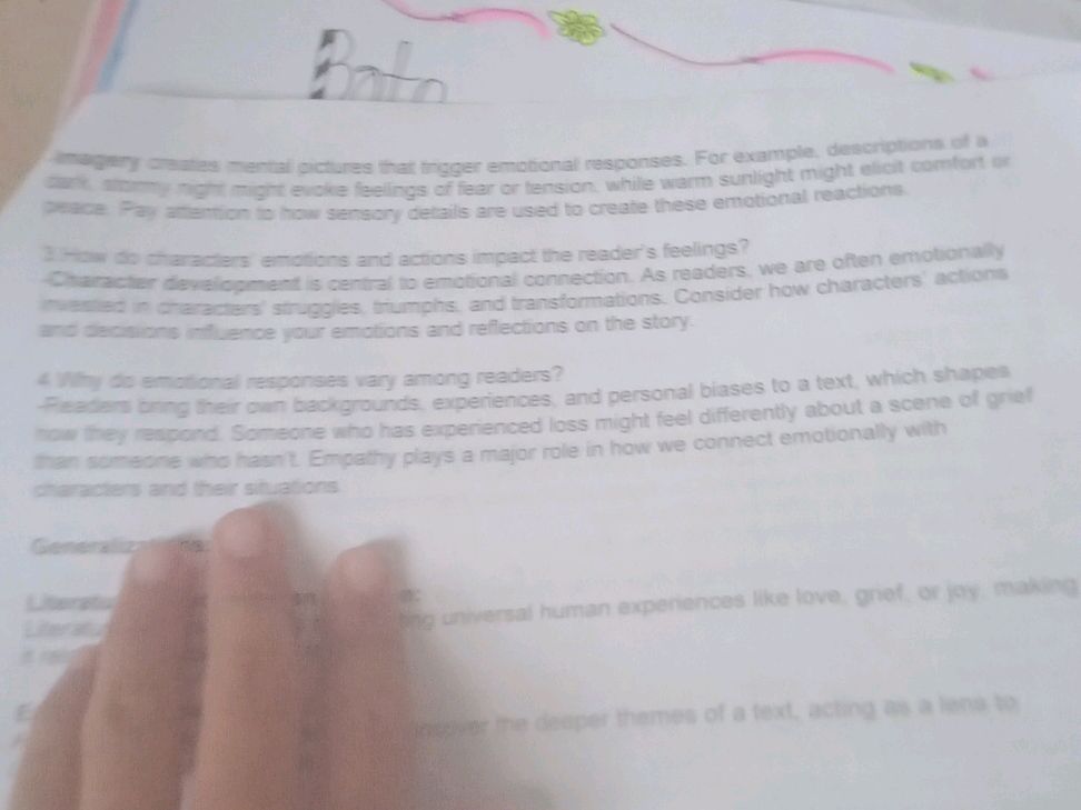 3. How do characters' emotions and actions | StudyX