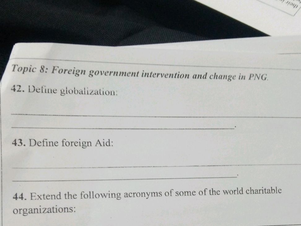Topic 8: Foreign government intervention and | StudyX
