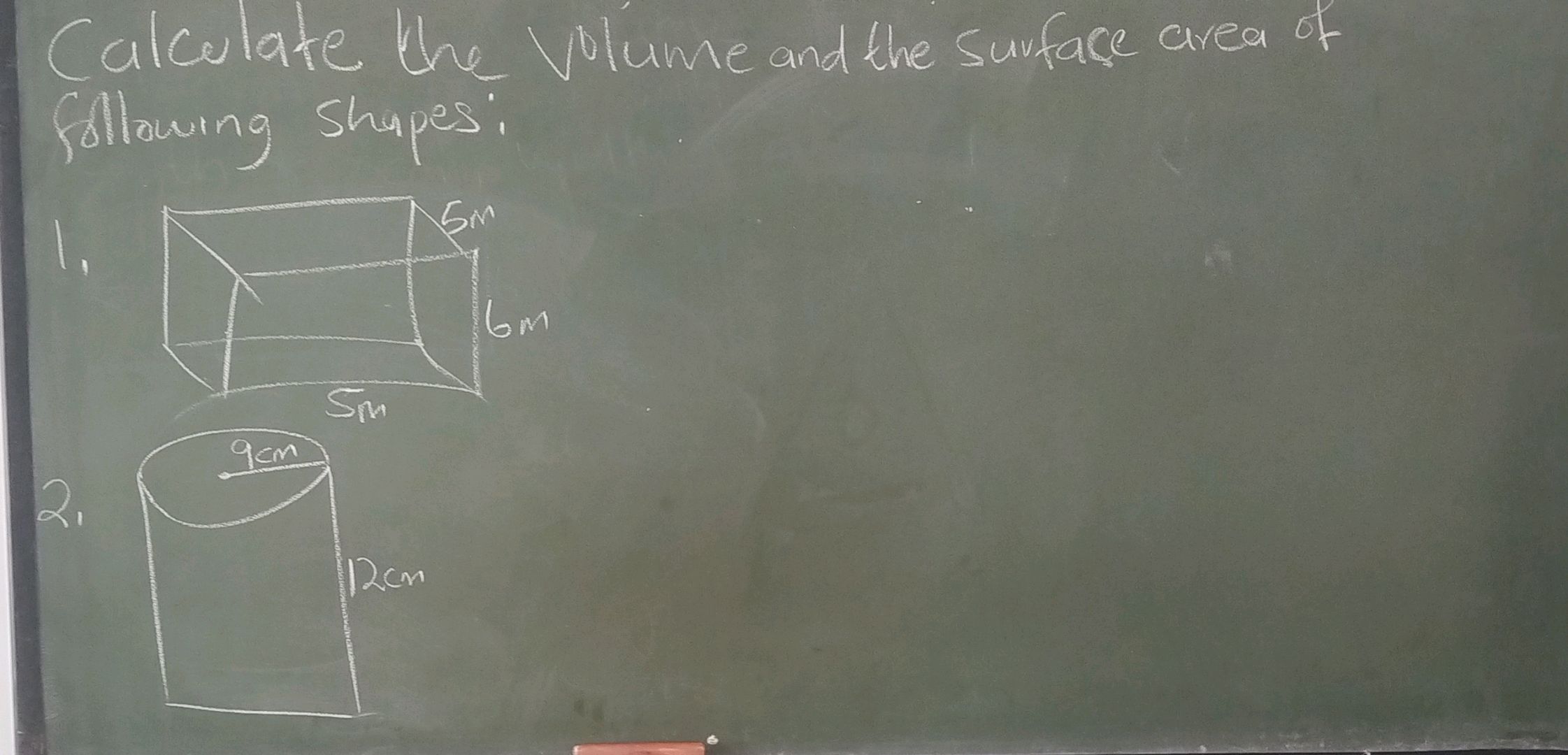 Calculate the volume and the surface area of | StudyX