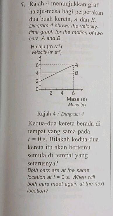 Rajah 4 menunjukkan graf halaju-masa bagi | StudyX
