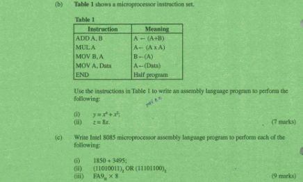 Table 1 shows a microprocessor instruction | StudyX