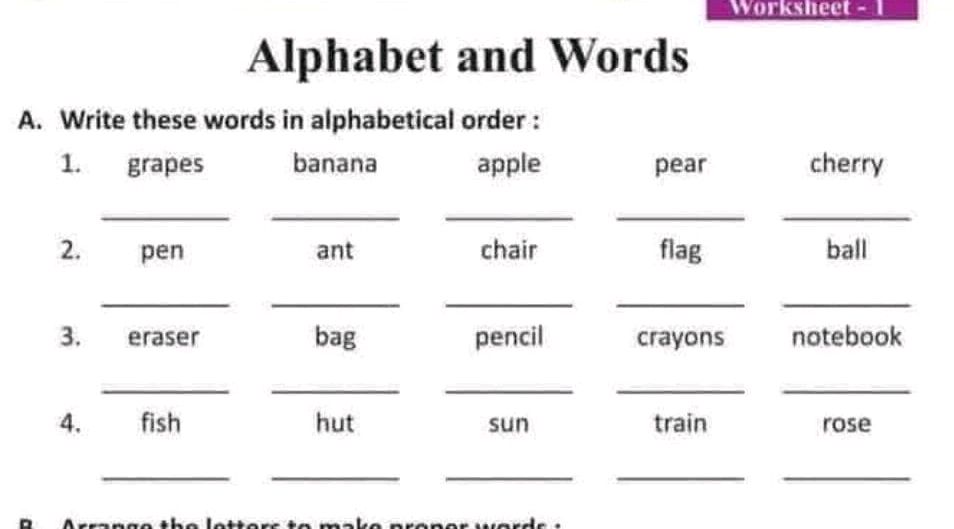 A. Write these words in alphabetical order: | StudyX
