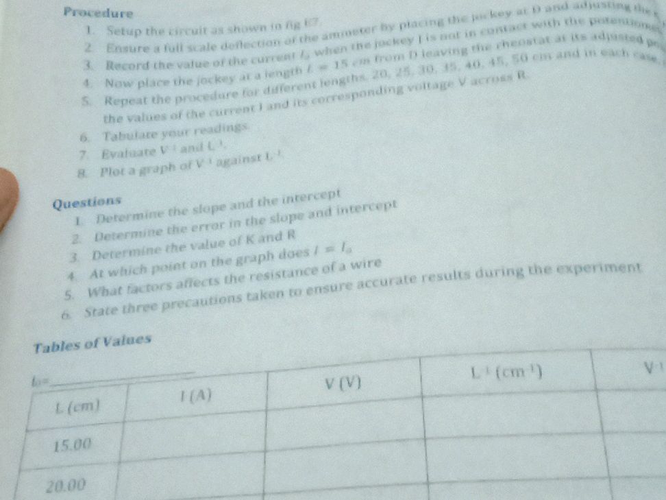 Questions: 1. Determine the slope and the | StudyX