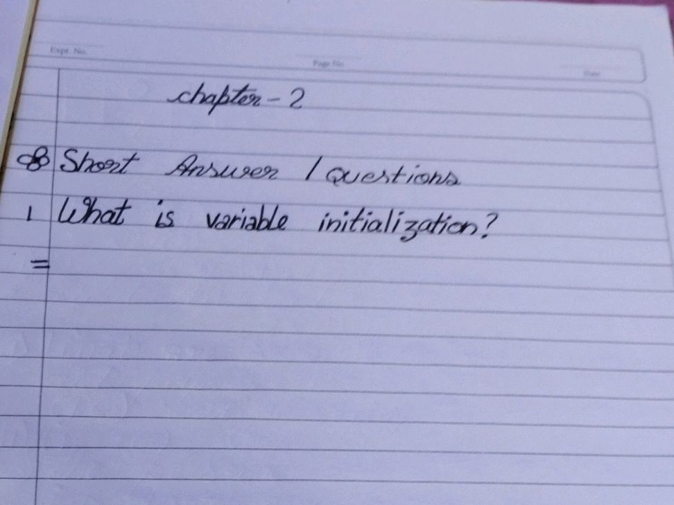 What is variable initialization? | StudyX