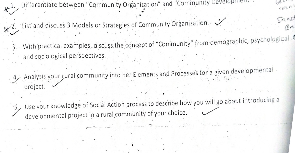 1. Differentiate between "Community | StudyX