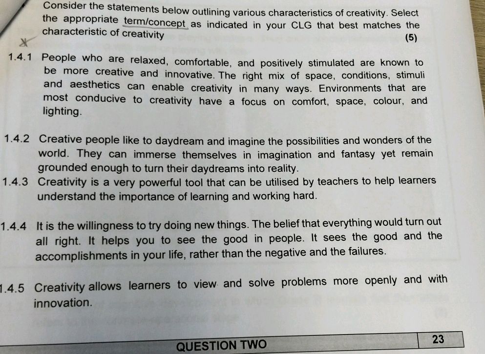 Consider the statements below outlining | StudyX