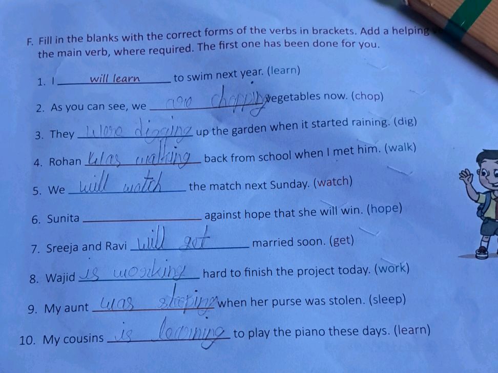 F. Fill in the blanks with the correct forms | StudyX