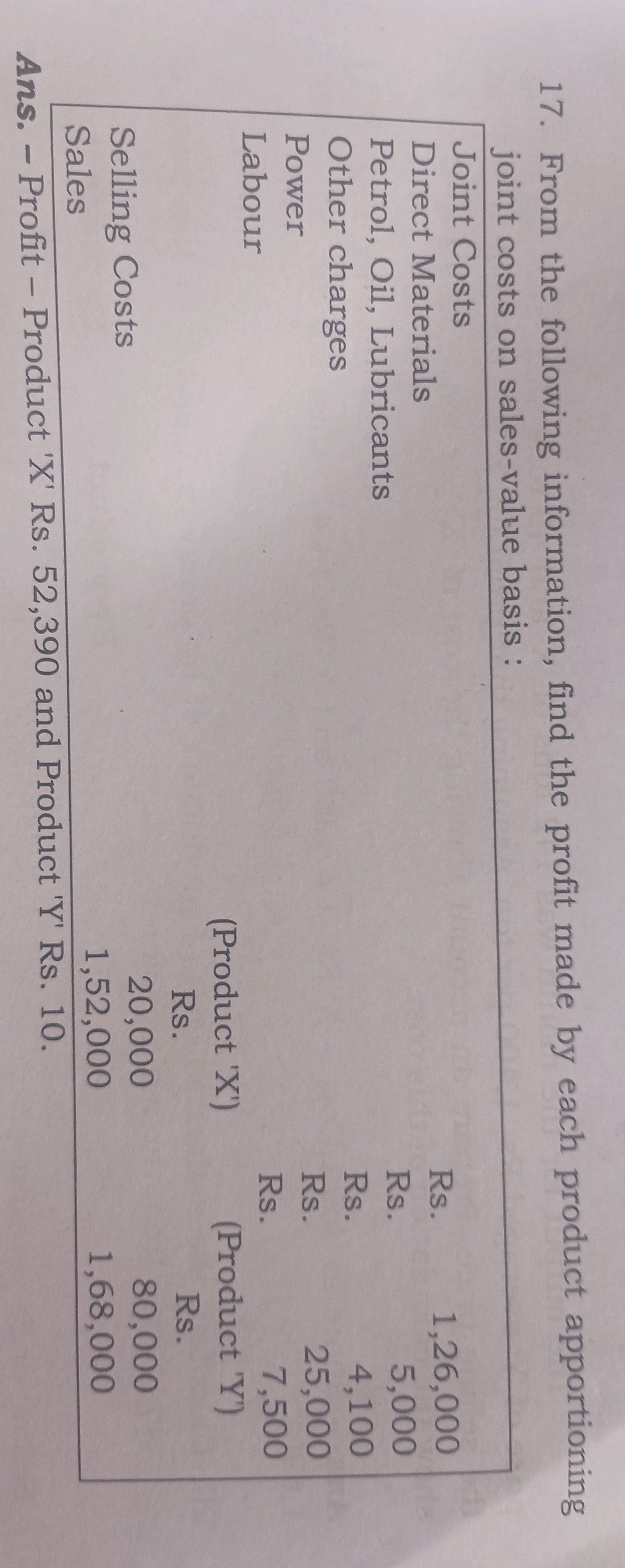 17. From the following information, find the | StudyX