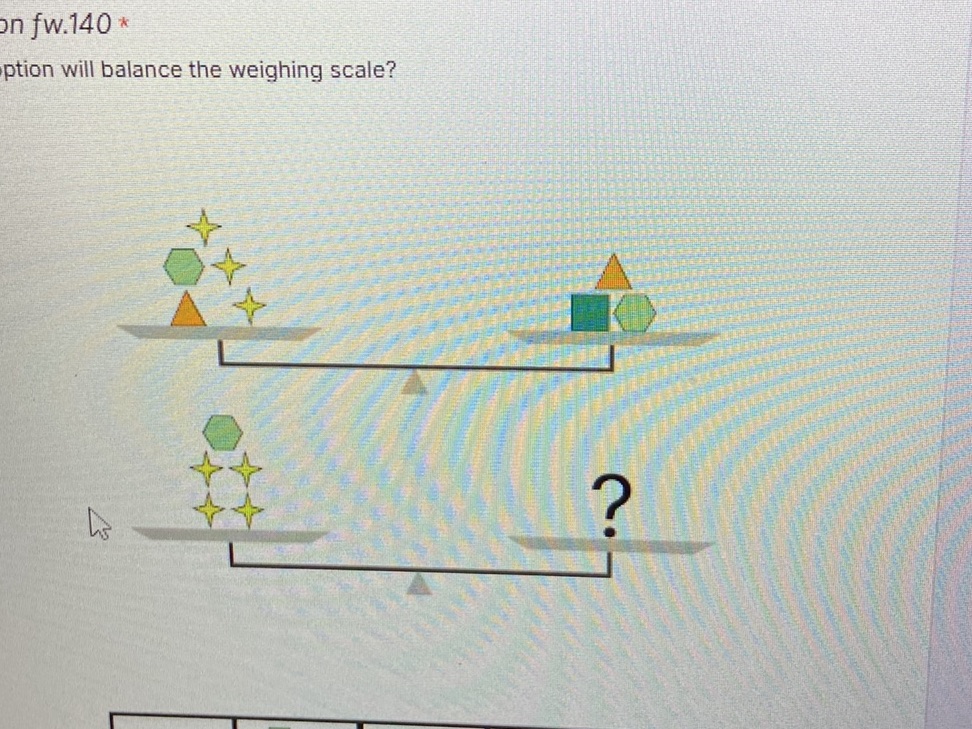 Which option will balance the weighing | StudyX