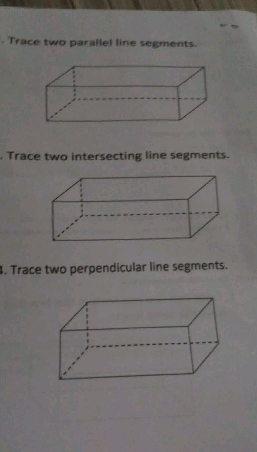 1. Trace two parallel line segments. 2. | StudyX
