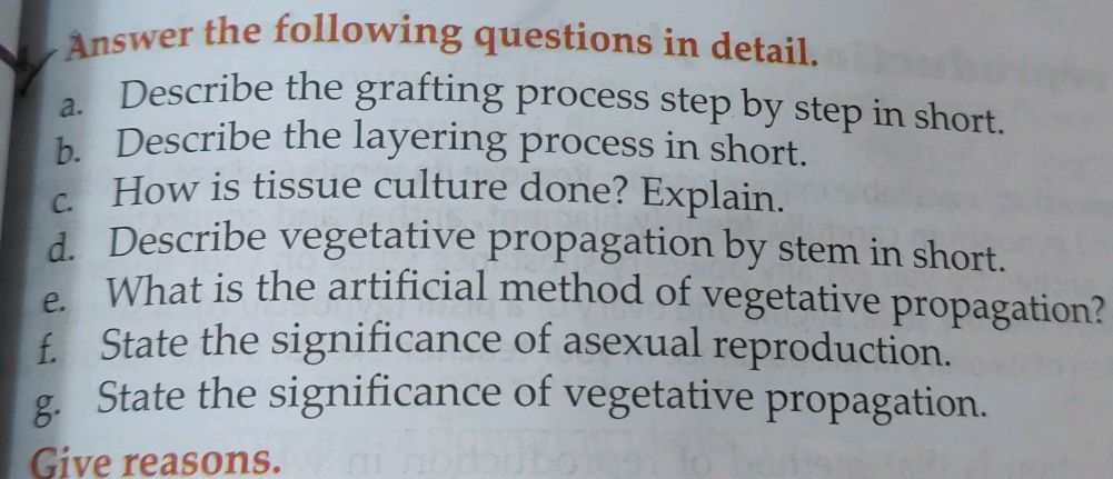 a. Describe the grafting process step by | StudyX