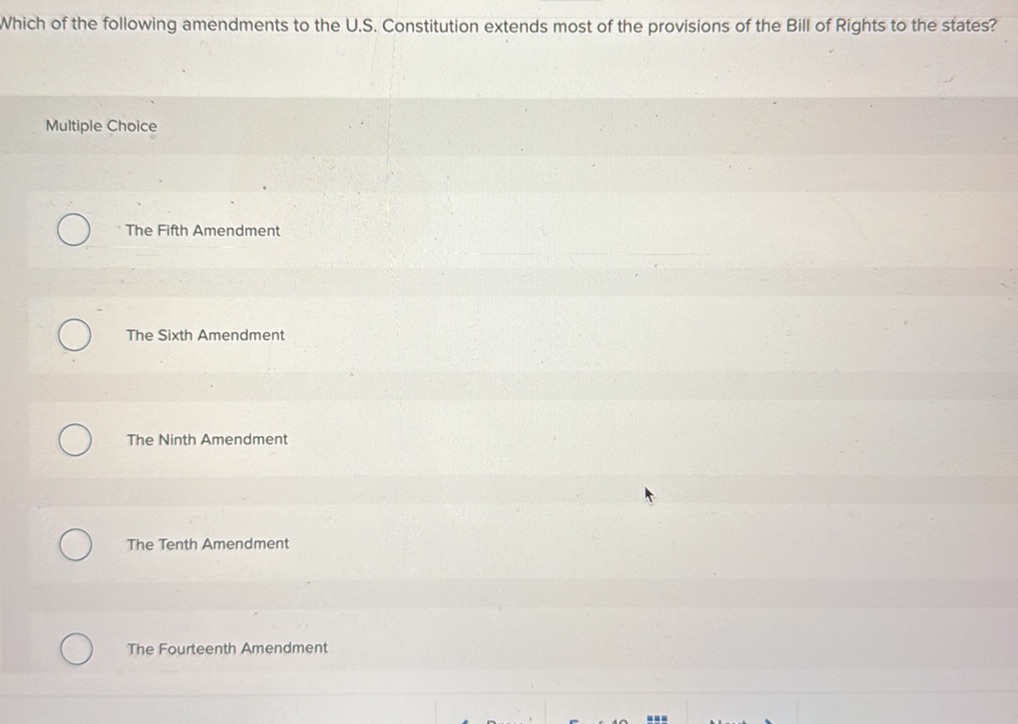 Which of the following amendments to the | StudyX
