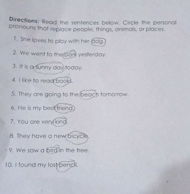 Directions: Read the sentences below. Circle | StudyX