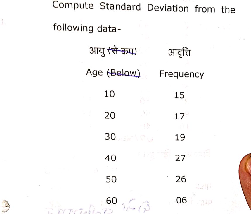 Compute Standard Deviation from the | StudyX