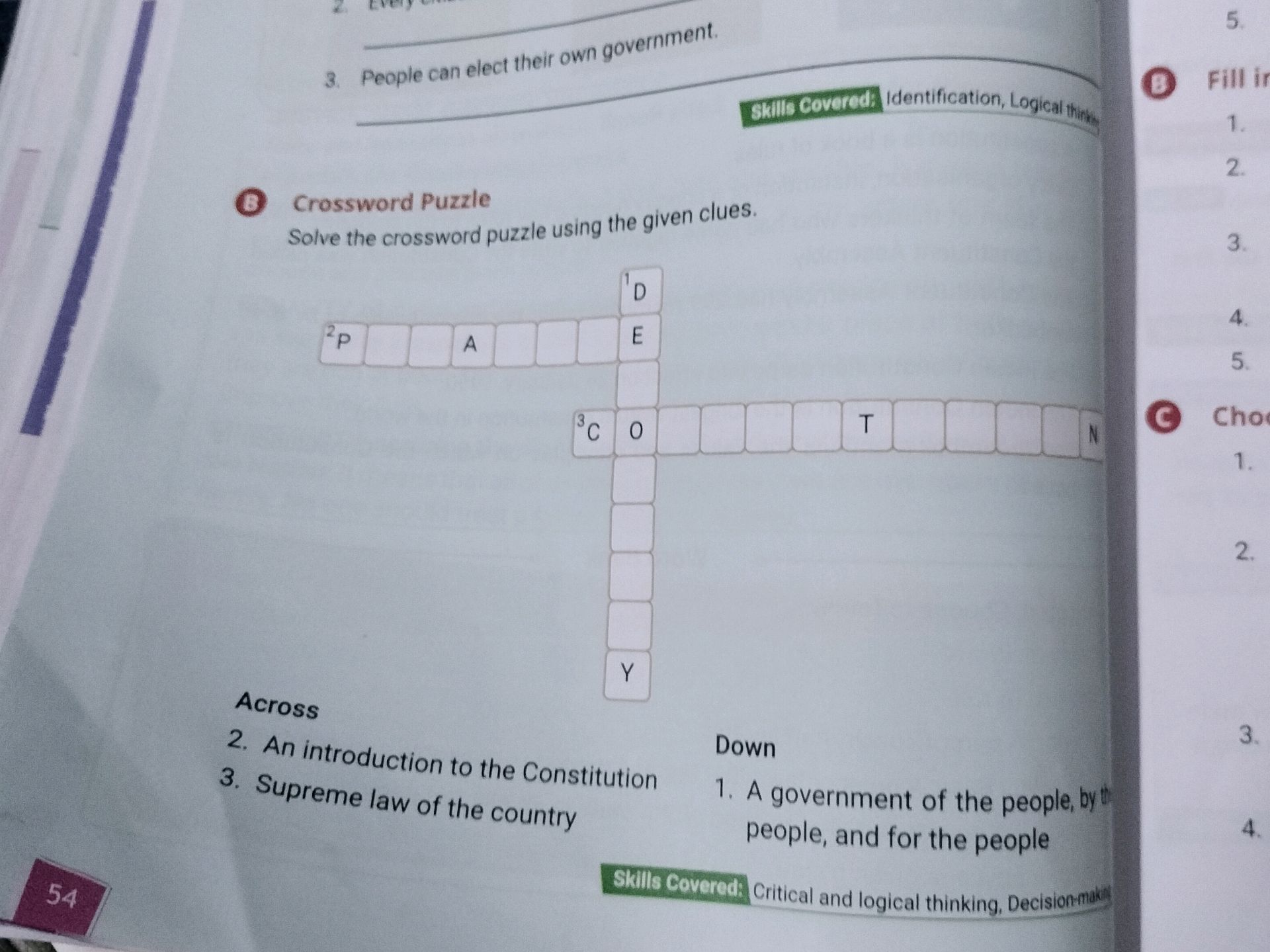 Crossword Puzzle Solve the crossword puzzle | StudyX