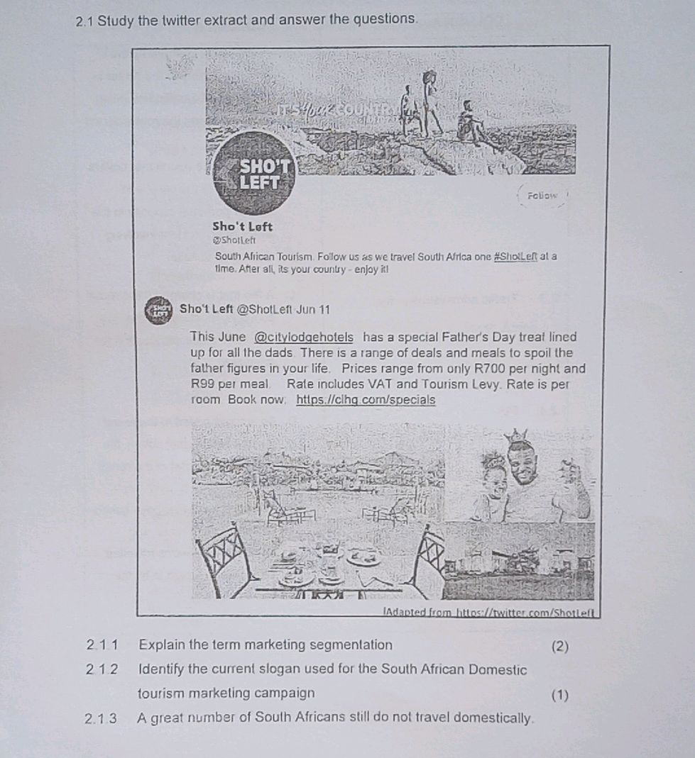 2.1 Study the twitter extract and answer the | StudyX