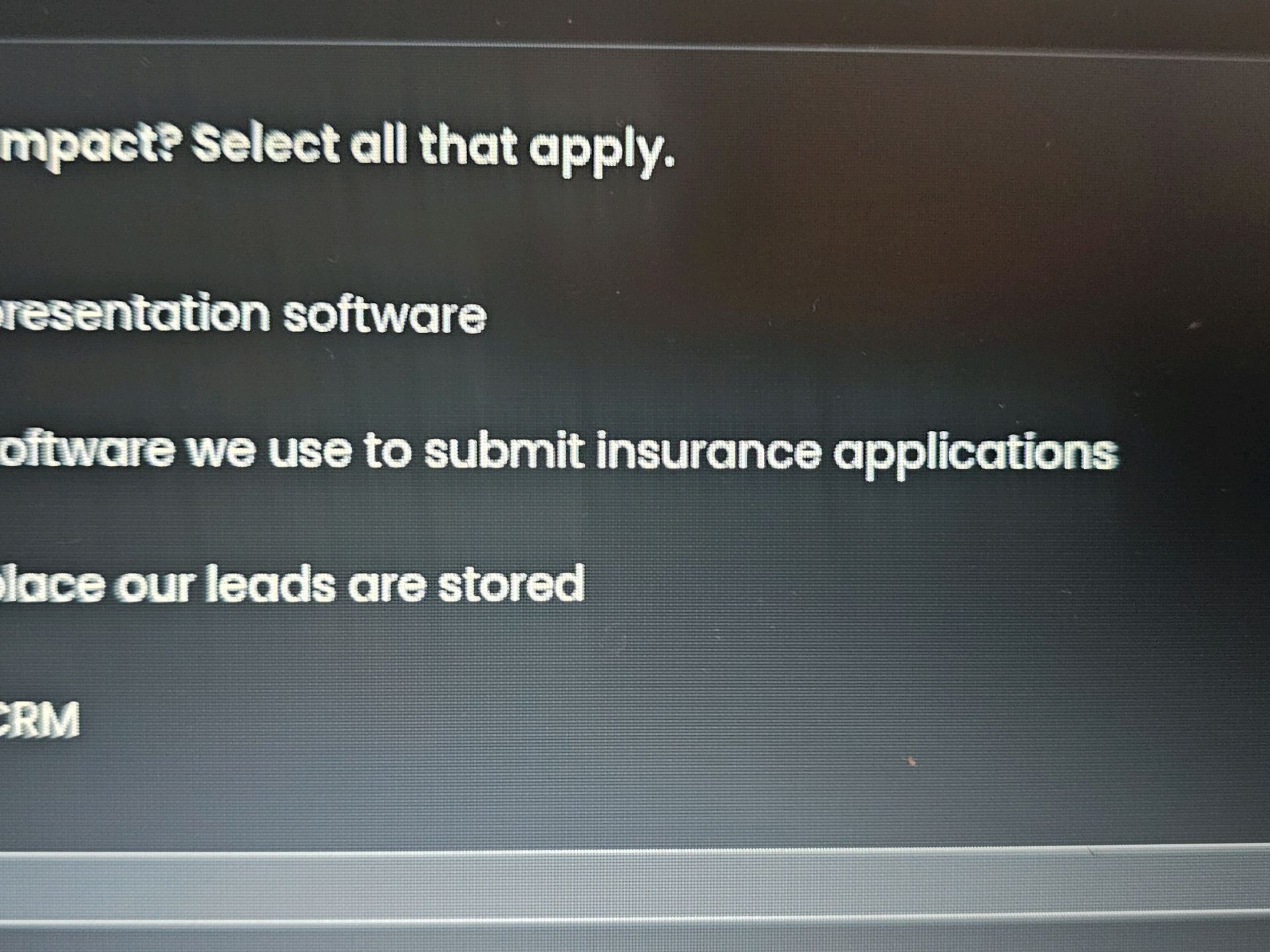 impact? Select all that apply. presentation | StudyX