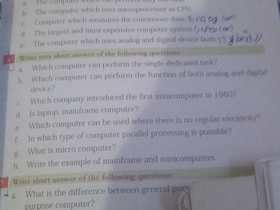 Write very short answer of the following | StudyX