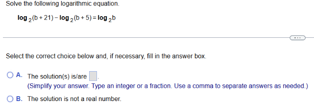 Solve the following logarithmic equation. | StudyX