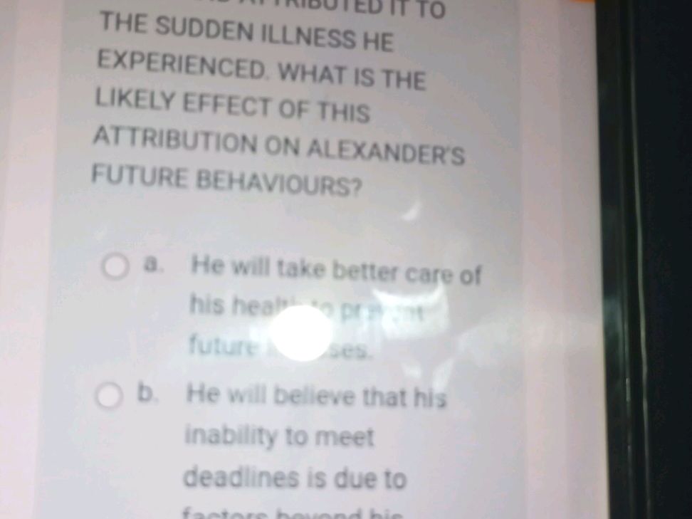 THE SUDDEN ILLNESS HE EXPERIENCED. WHAT IS
