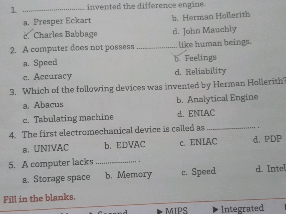 1. $$ invented the difference engine. a. | StudyX