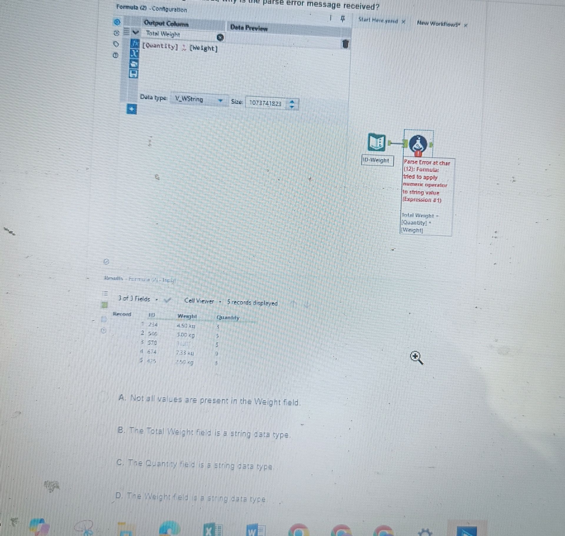 Why is the parse error message received? | StudyX