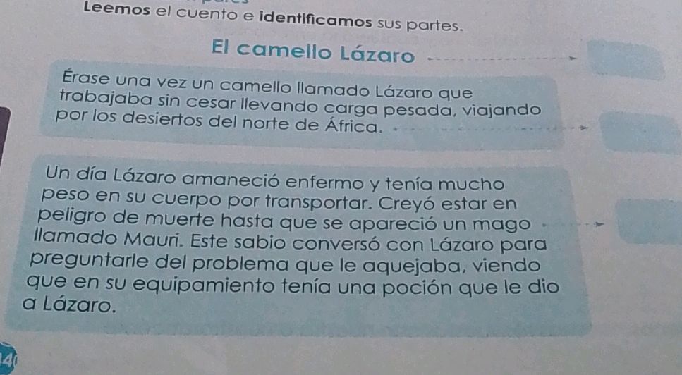 Leemos el cuento e identificamos sus partes. | StudyX