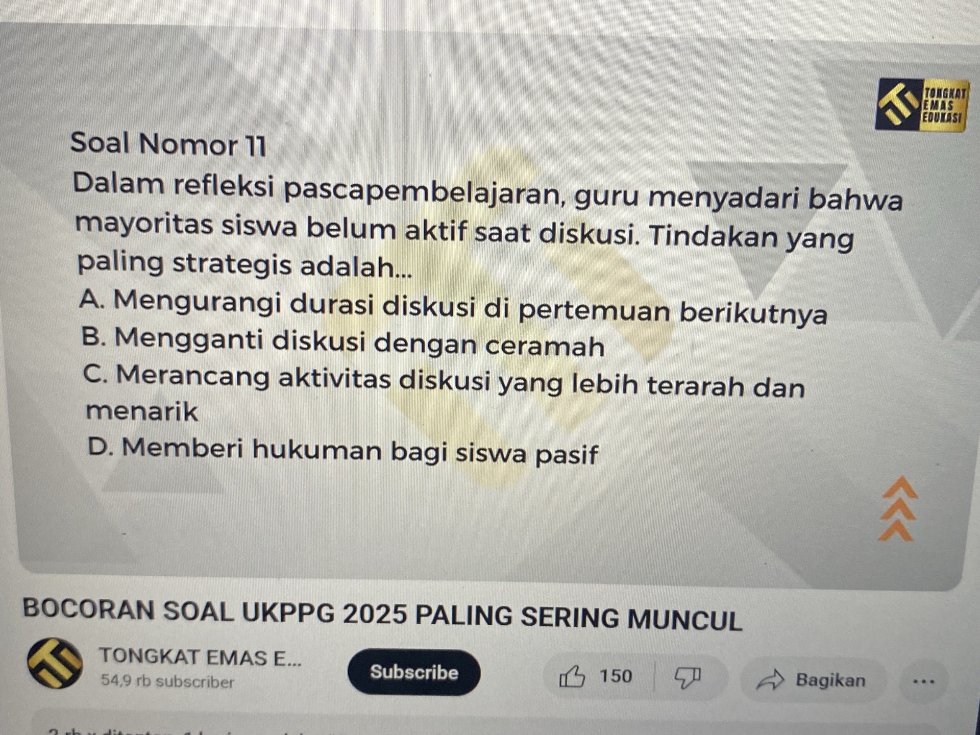 Soal Nomor 11 Dalam refleksi | StudyX