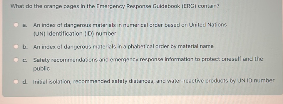 What do the orange pages in the Emergency | StudyX