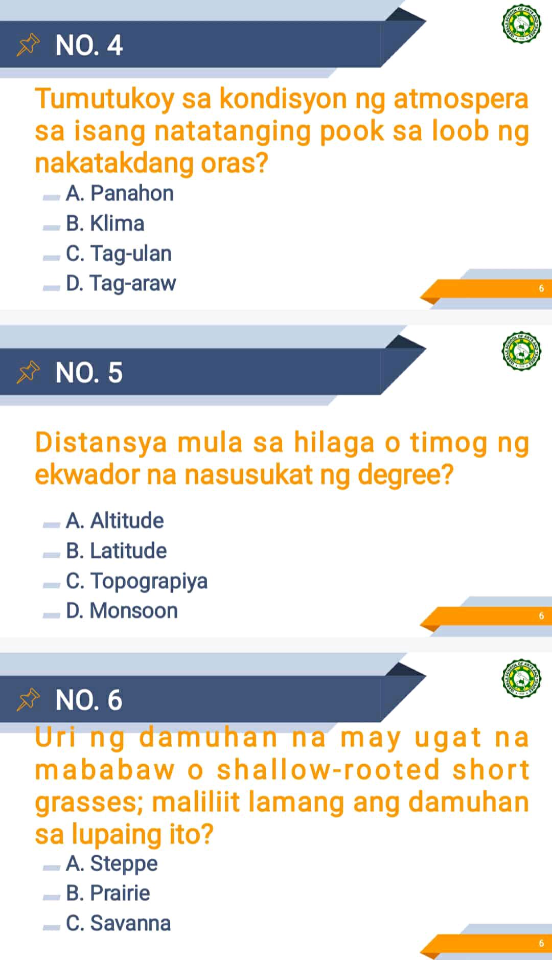 NO. 4 Tumutukoy sa kondisyon ng atmospera sa