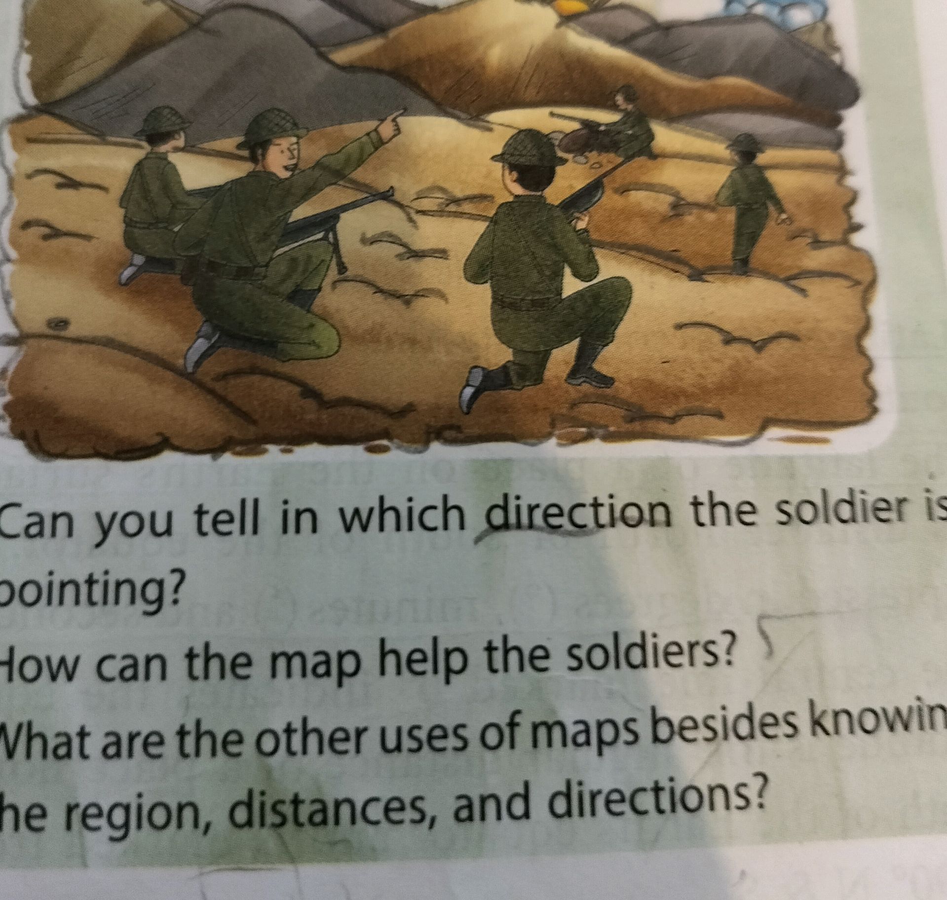 Can you tell in which direction the soldier | StudyX