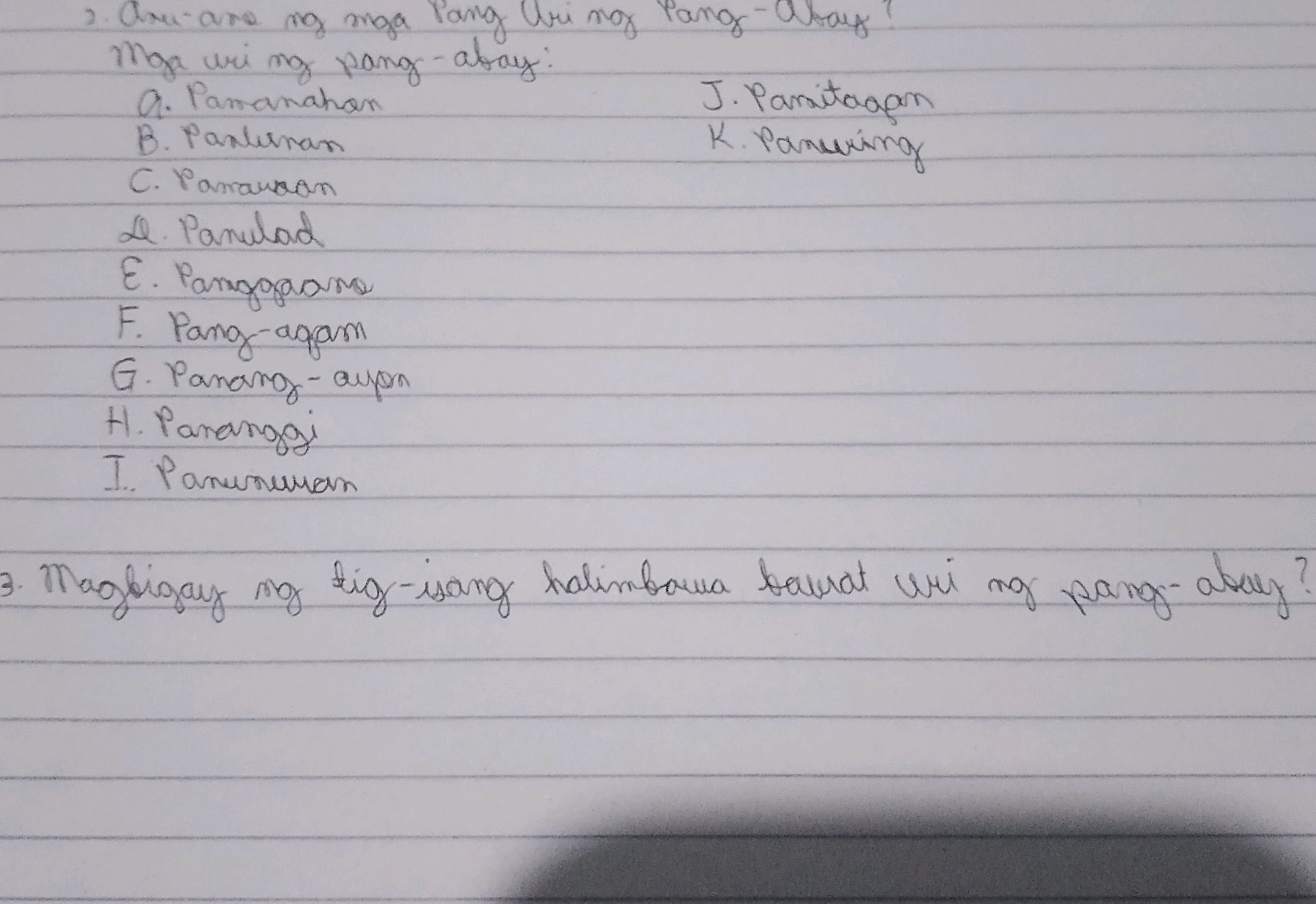 2. Anu-ano ng mga Pang Uri ng Pang-Abay? | StudyX