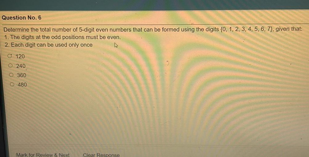 Determine the total number of 5-digit even | StudyX
